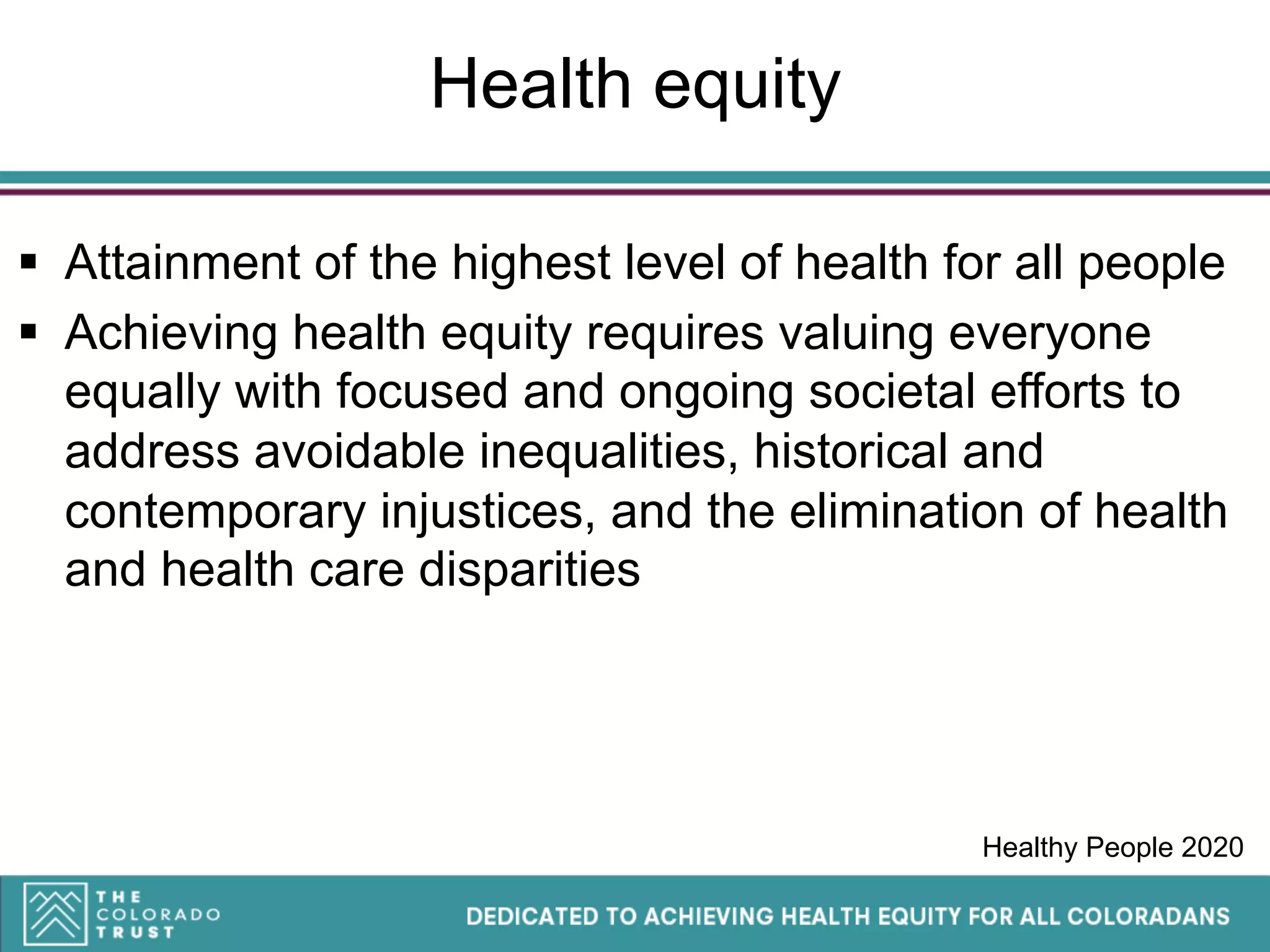Surveillance for Health Disparities and the Social Determinants of ...