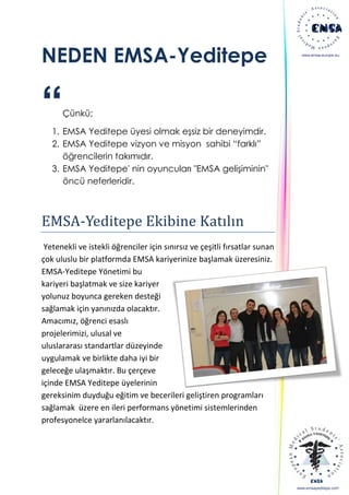 Neden EMSA Yeditepe | PDF