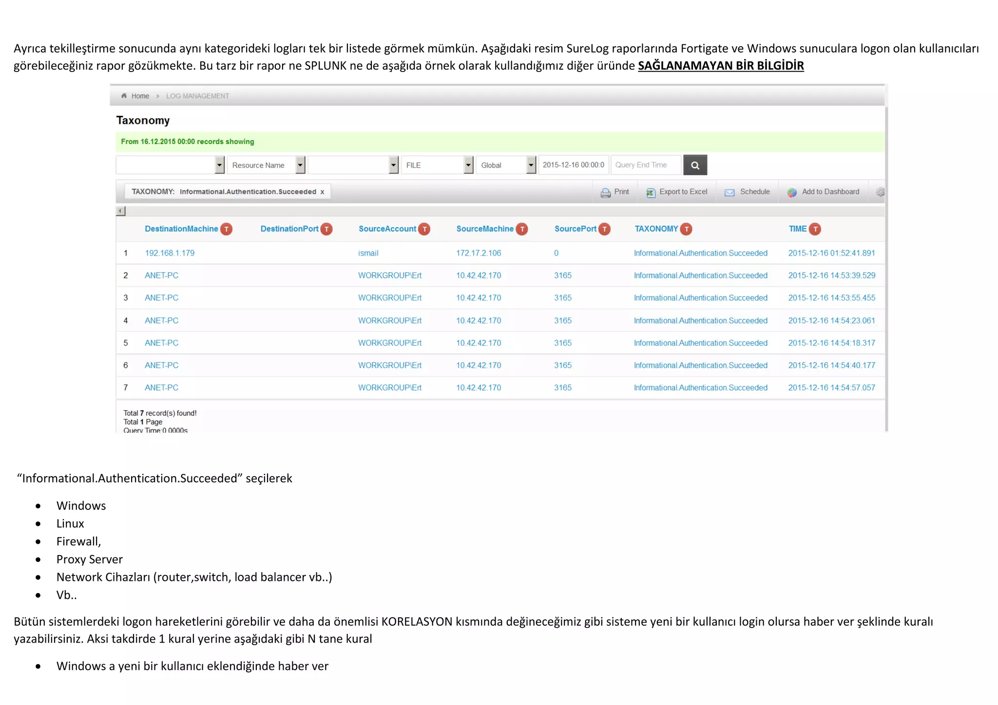 ANET SureLog SIEM avantajları | PDF