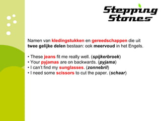 Nederlands enkelvoud, engels meervoud | PPT