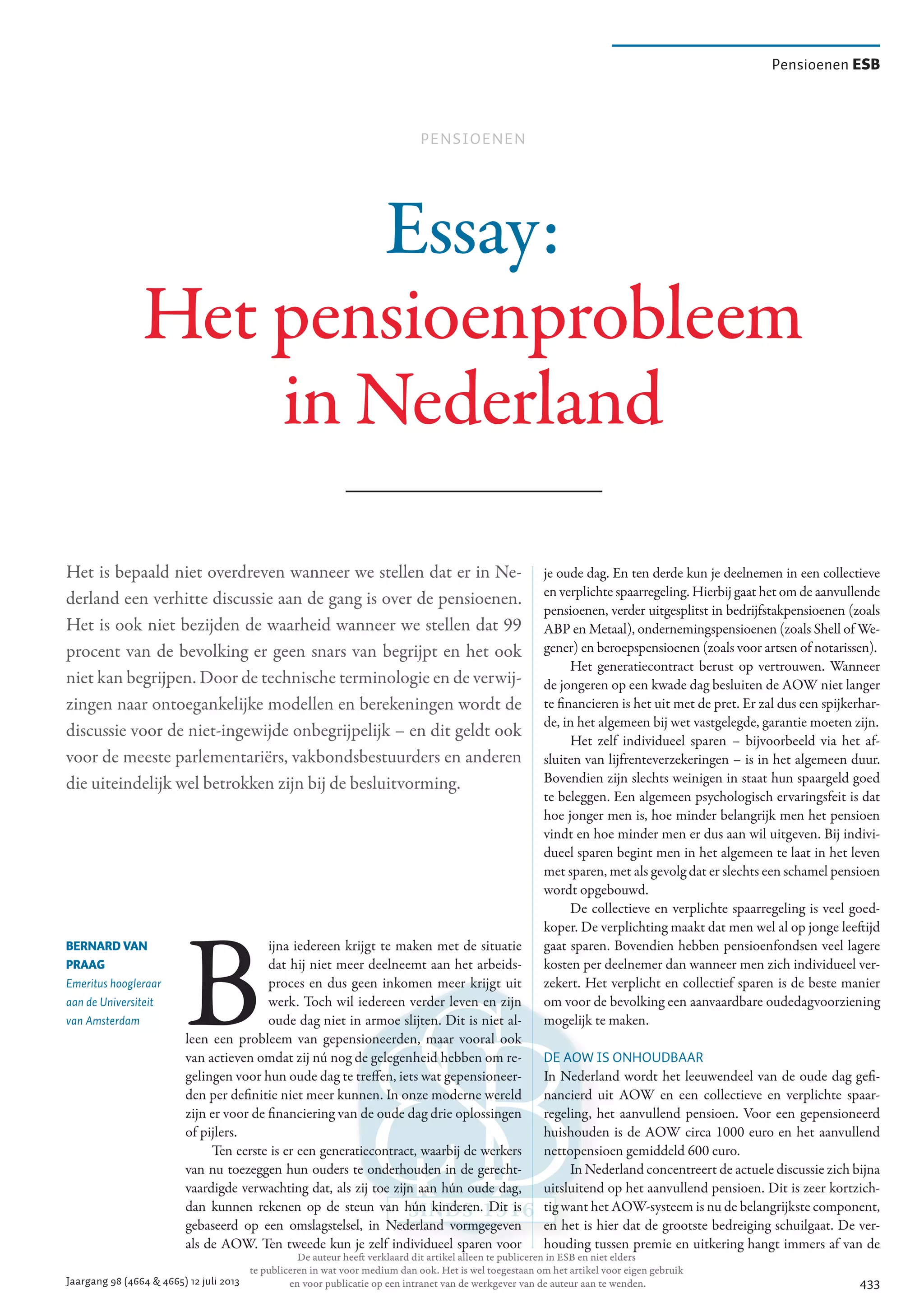 Nederlands pensioen probleem | PDF