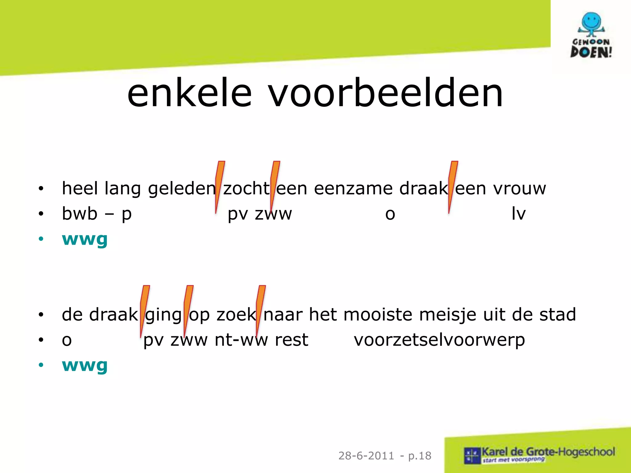 Nederlands taalbeschouwing nadenken over zinnen opfrissing | PPTX