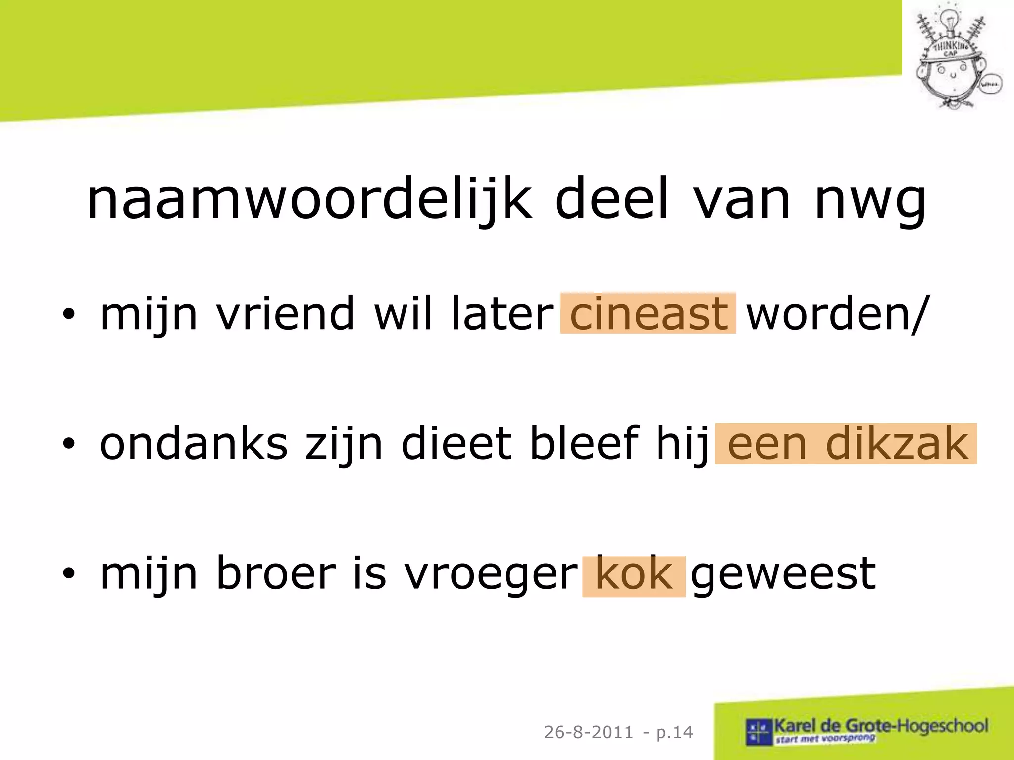 Nadenken over zinnen - opfrissing | PPT