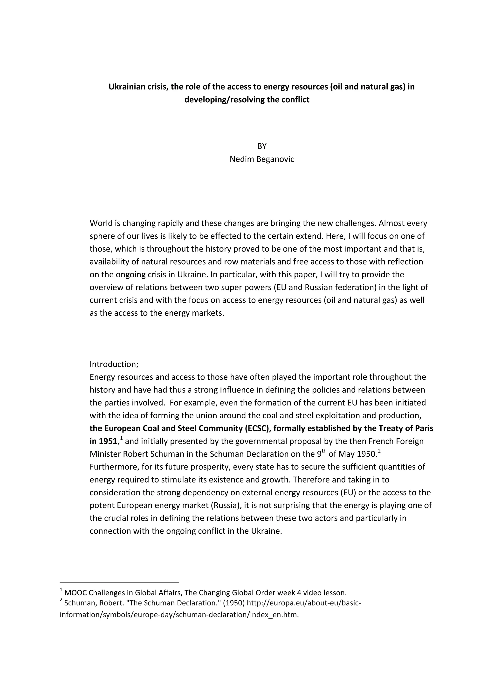 Nedim beganovic capstone project essay | PDF