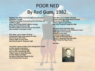 Ned kelly blood and authority | PPTX