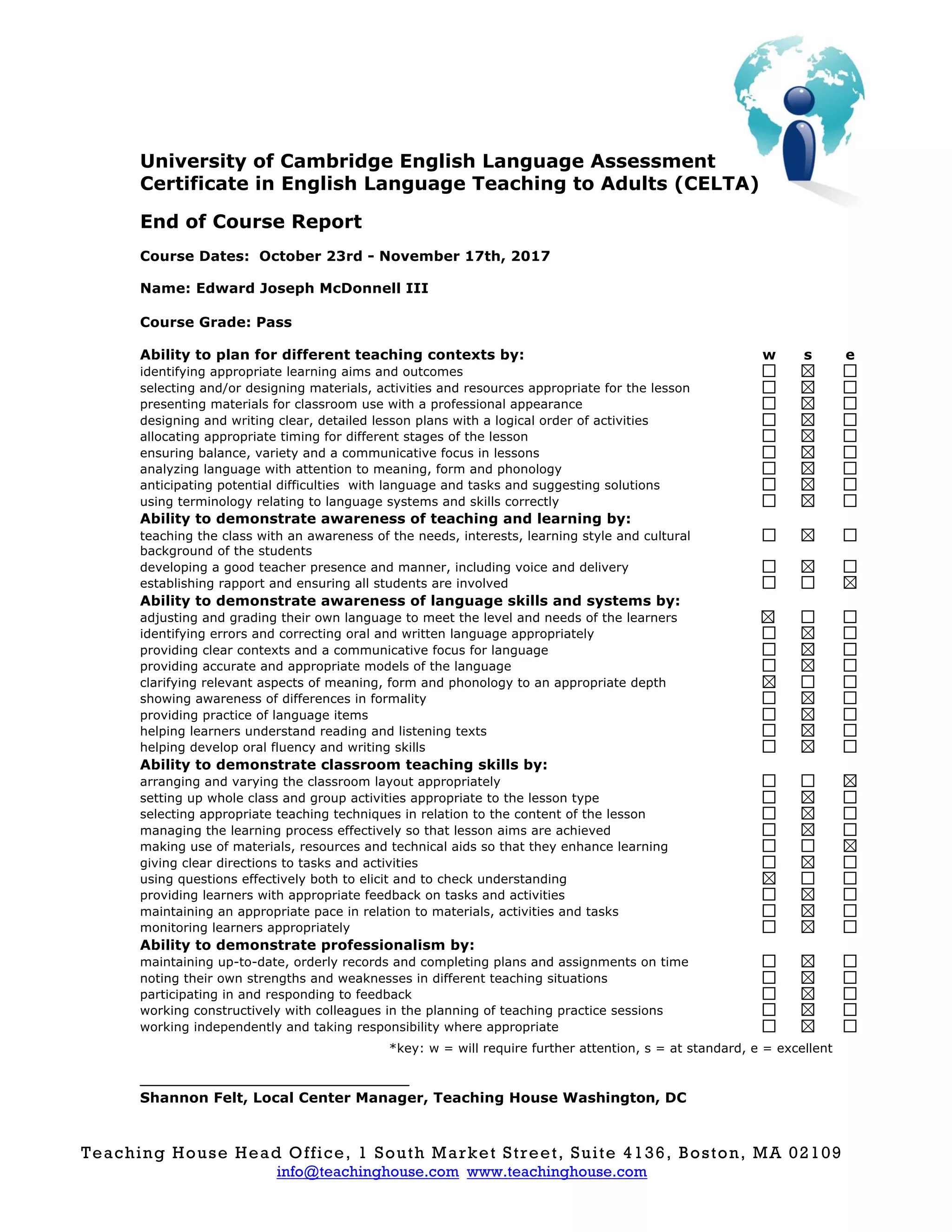 Provisional CELTA Approval | PDF