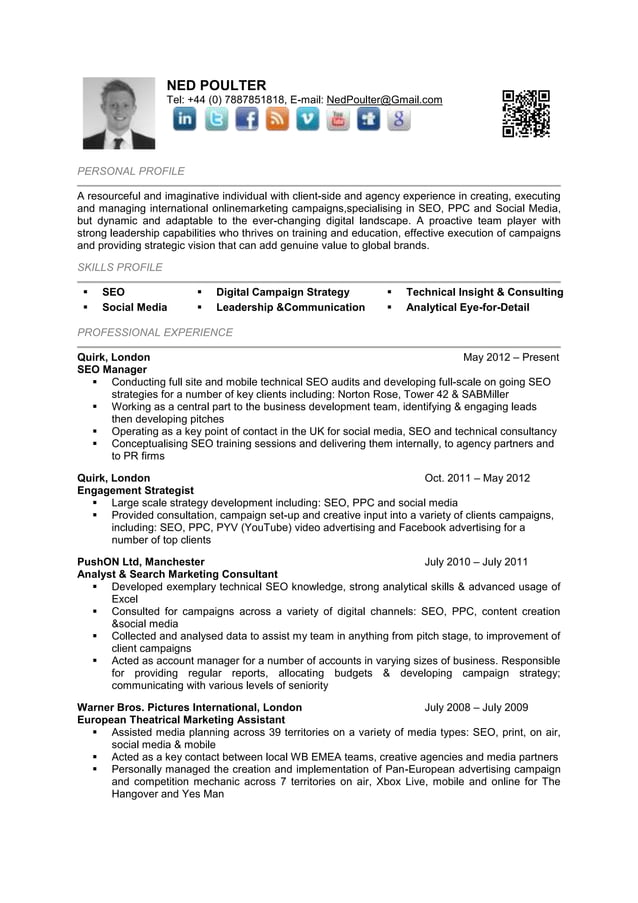 Ned Poulter CV | PDF