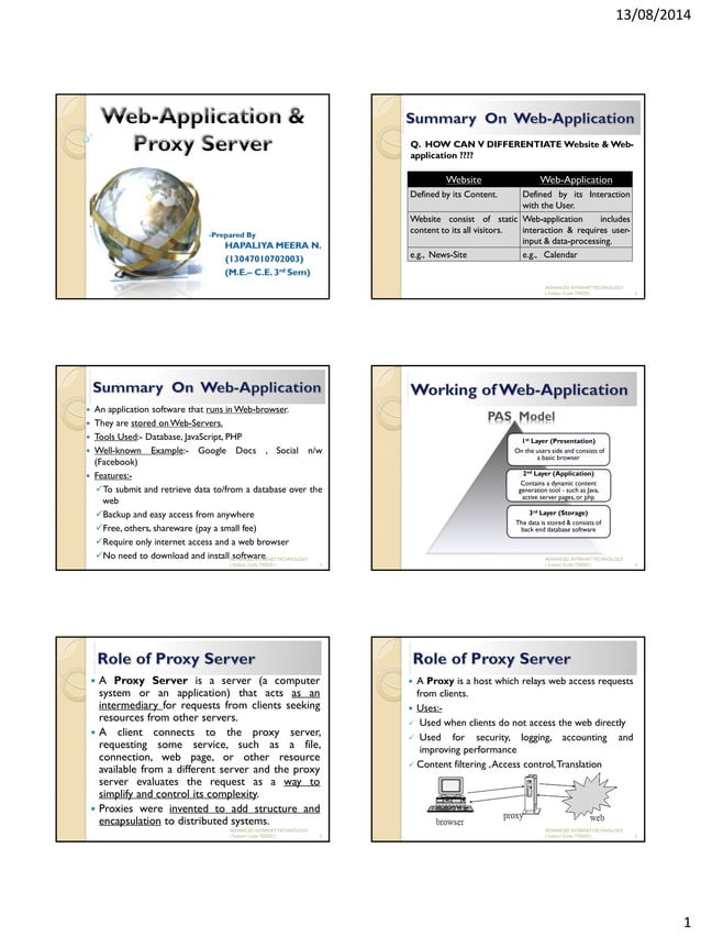Web application & proxy server | PDF