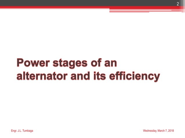 Alternator losses and efficiency | PPTX