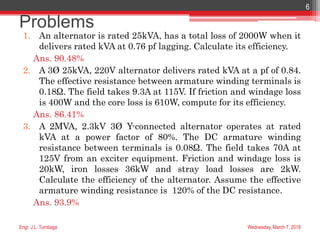Alternator losses and efficiency | PPTX
