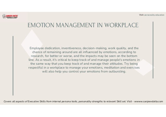 Need for Emotion Management in Workplace | PDF