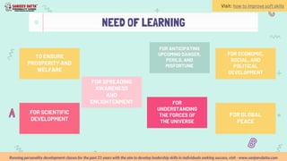 Need of Learning and its Benefits | PPT