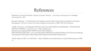 Need Analysis in English for Specific Purposes (.pptx
