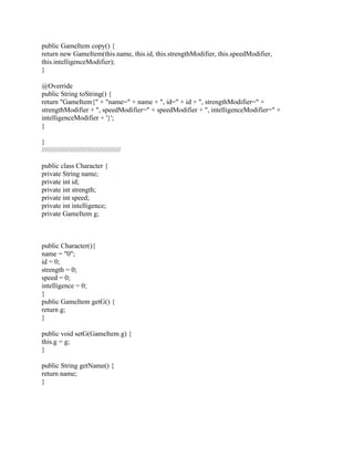 Need a UMLL diagram for these 3 classes please i will like and comment.pdf