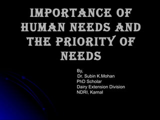 Need By Dr Subin Mohan | PPT