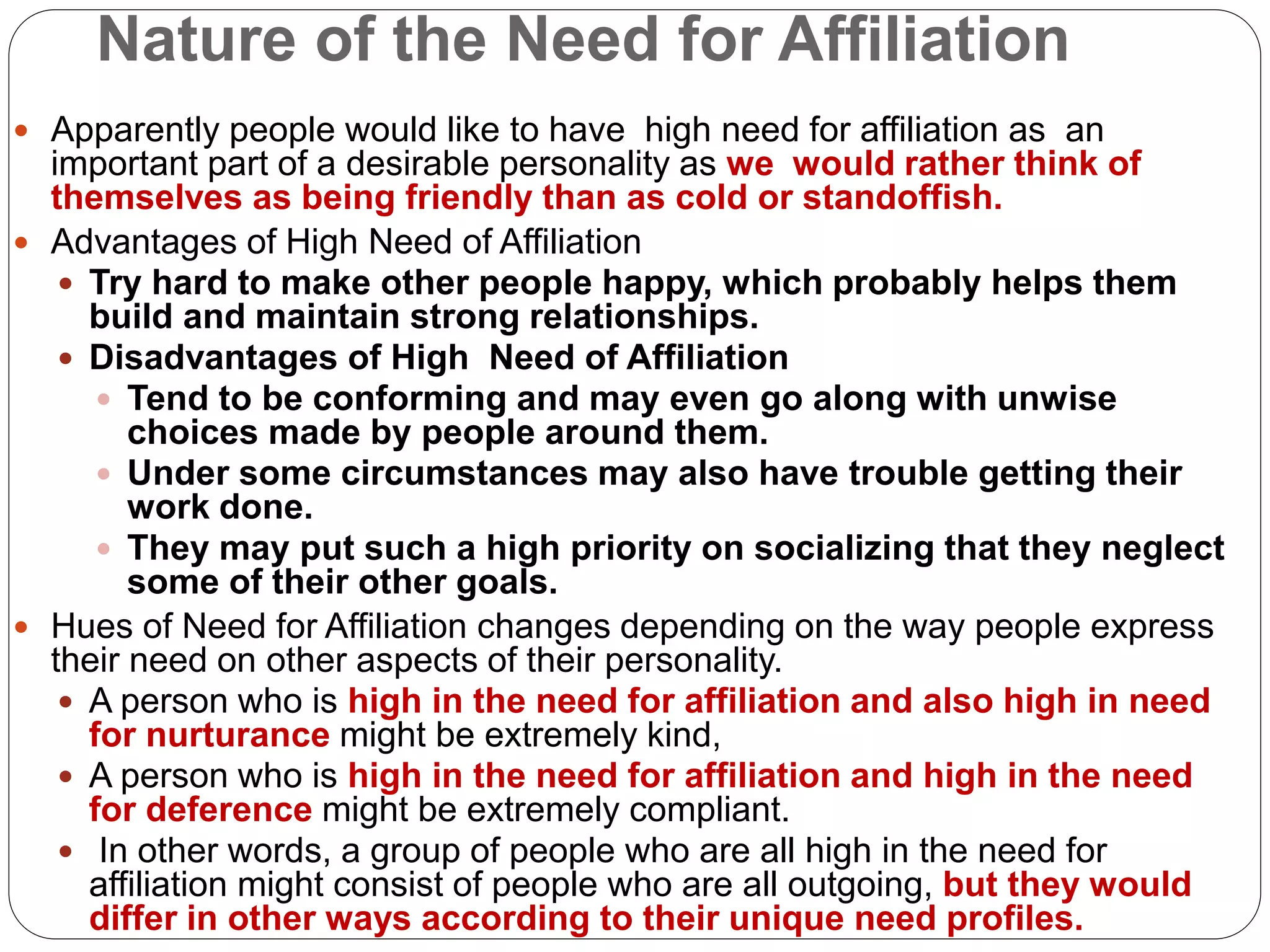 Need for affiliation | PPTX