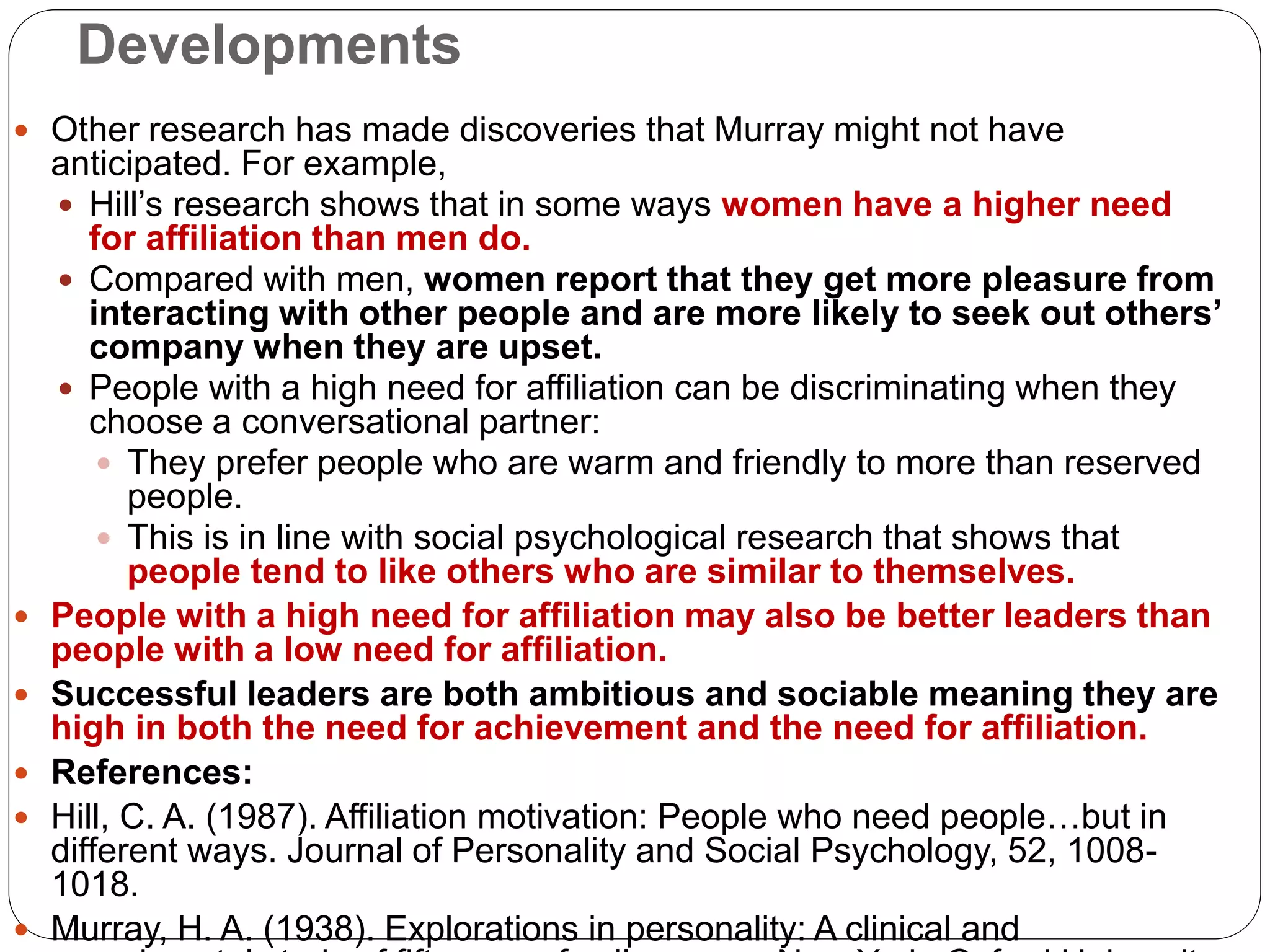 Need for affiliation | PPTX