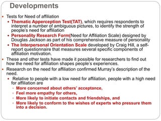 Need for affiliation | PPTX