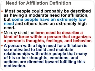 Need for affiliation | PPT