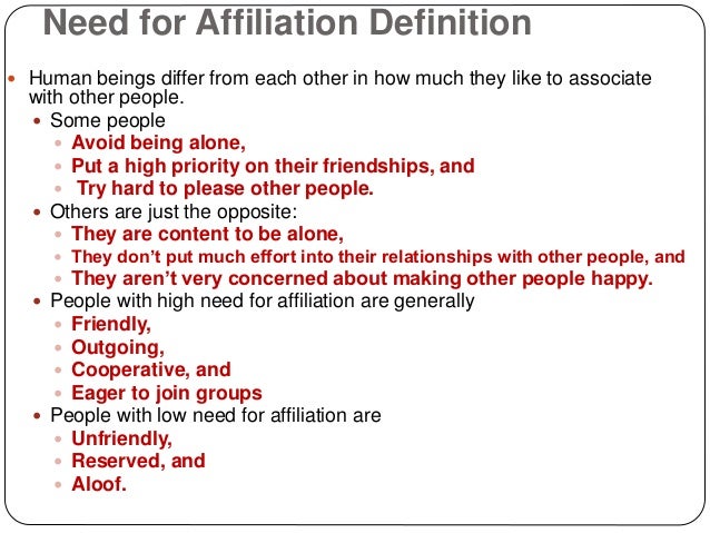 Need for affiliation