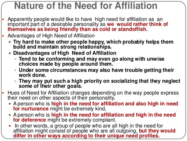 Need for affiliation