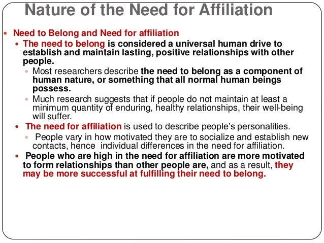 Need for affiliation