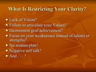 Need For Clarity | PPT