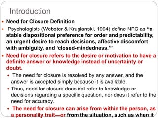 Need for Closure(NFC) | PPT