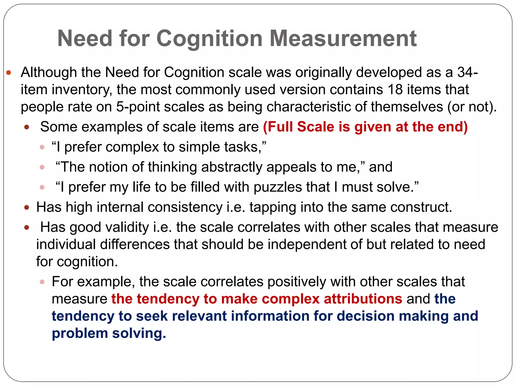 Need for Cognition(NC) | PPTX