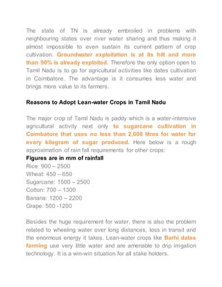 Need for lean water and dates cultivation | PDF