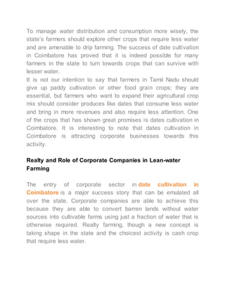 Need for lean water and dates cultivation | PDF