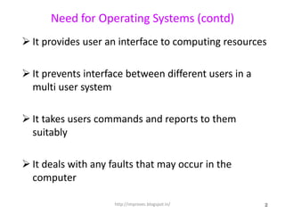 Need for operating systems 26(1) | PPT