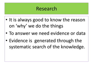 Need for research and research design | PPTX