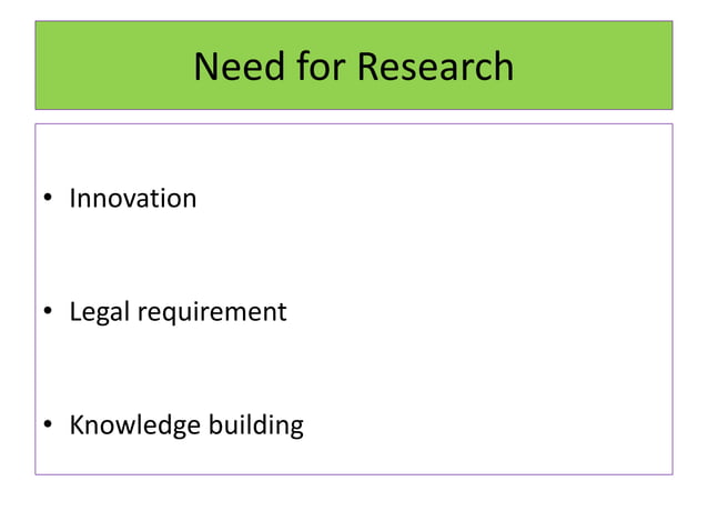 Need for research and research design | PPTX | Healthcare Industry ...
