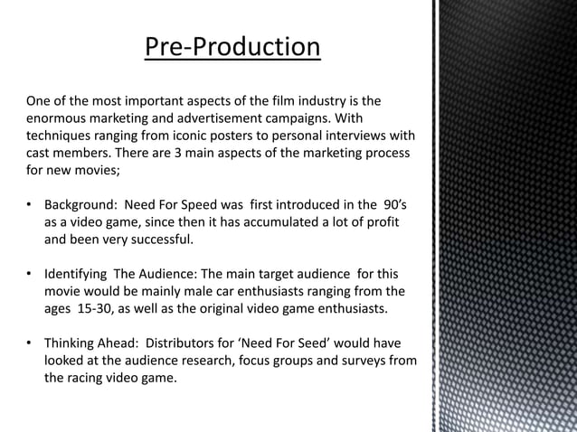 Need for speed | PPTX | Television | Entertainment