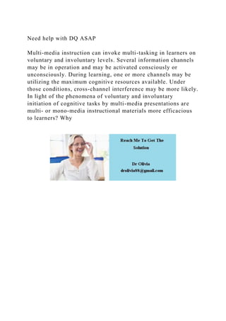 Need help with DQ ASAPMulti-media instruction can invoke multi-t.docx
