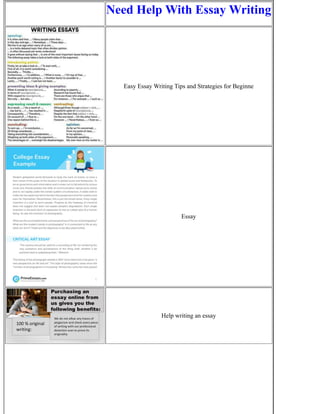 Need Help With Essay Writing | PDF