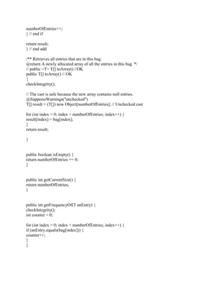 Need help with this one thank you in advance- public final class Arra.docx