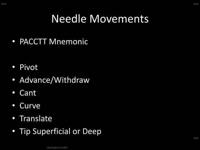 Needle probe movement for regional anesthesia | PPT