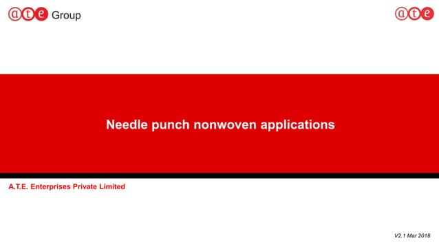 Needle punch nonwoven applications | PPTX | Needlework | Arts and Crafts