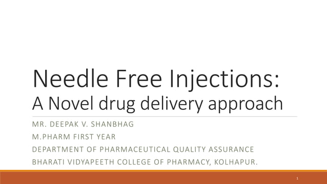Needle free injections | PPTX