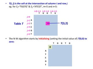 The Needleman Wunsch algorithm | PPT