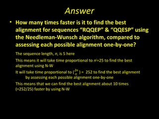 The Needleman Wunsch algorithm | PPT