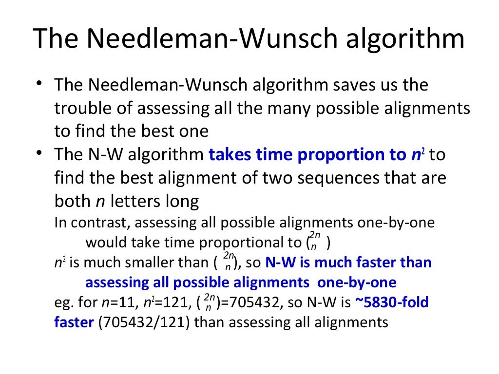 The Needleman Wunsch Algorithm 3444