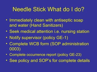 Needle stick | PPT | Infectious Diseases | Diseases and Conditions
