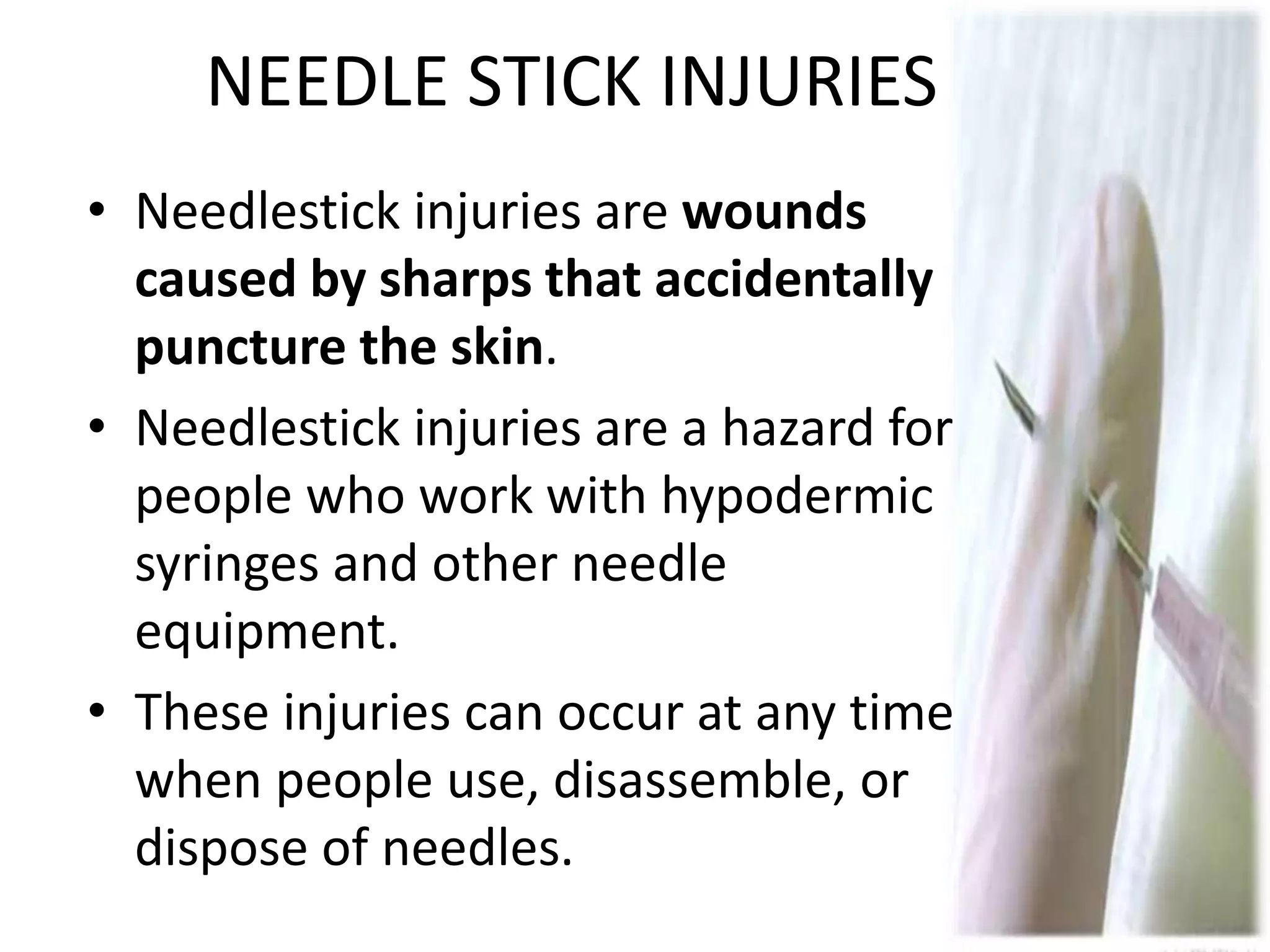 Needle stick injury and hazards of needle stick | PPT