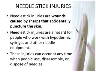 Needle stick injury and hazards of needle stick | PPT