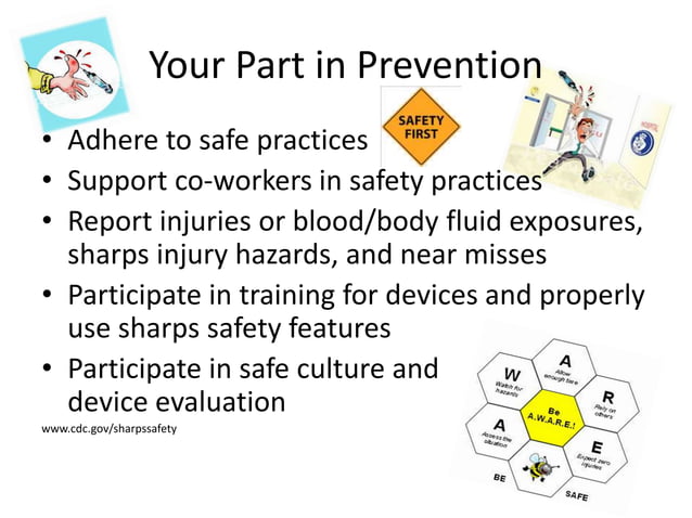 Needle Stick and Sharps Exposure Prevention for Students.ppt | First ...