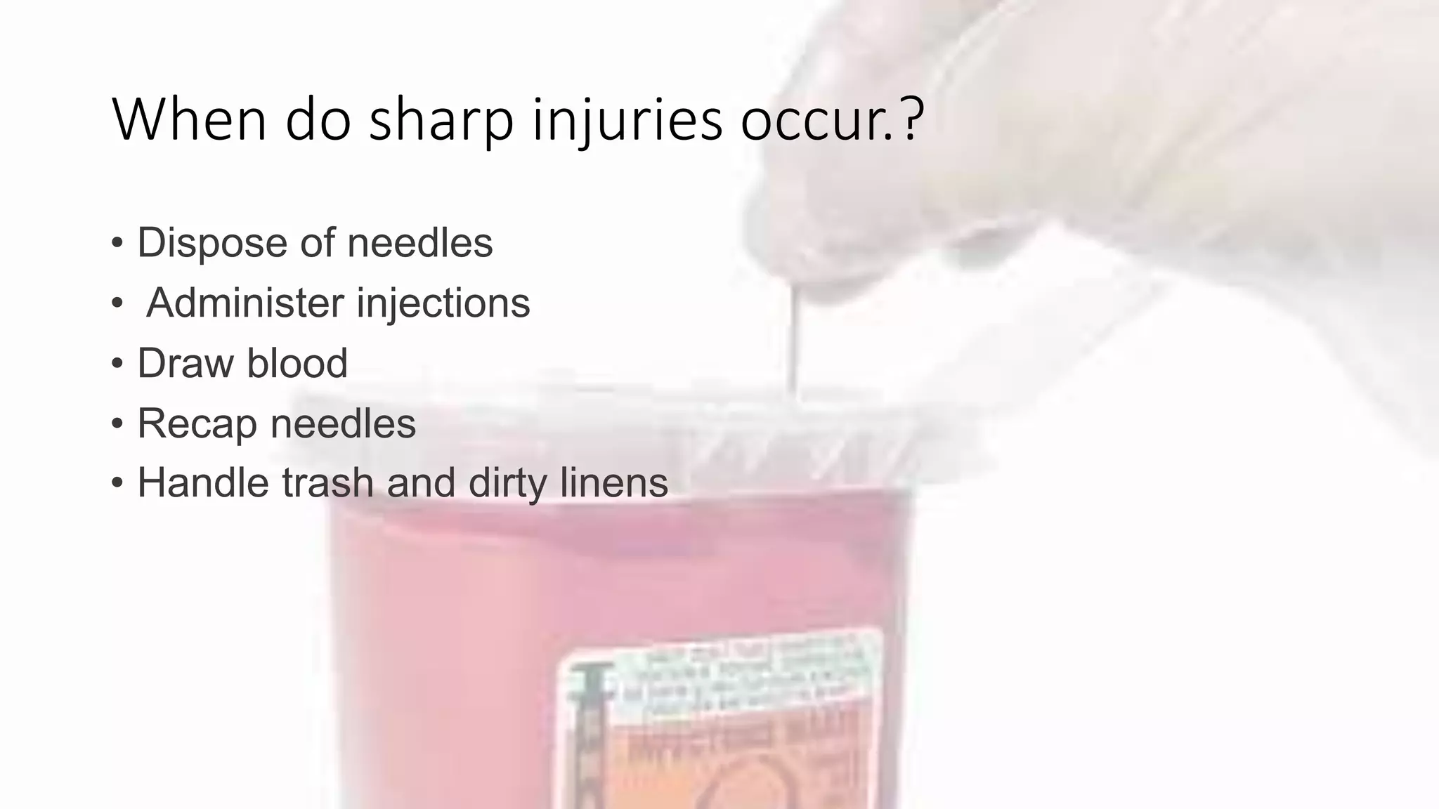 Needle stick injuries | PPTX