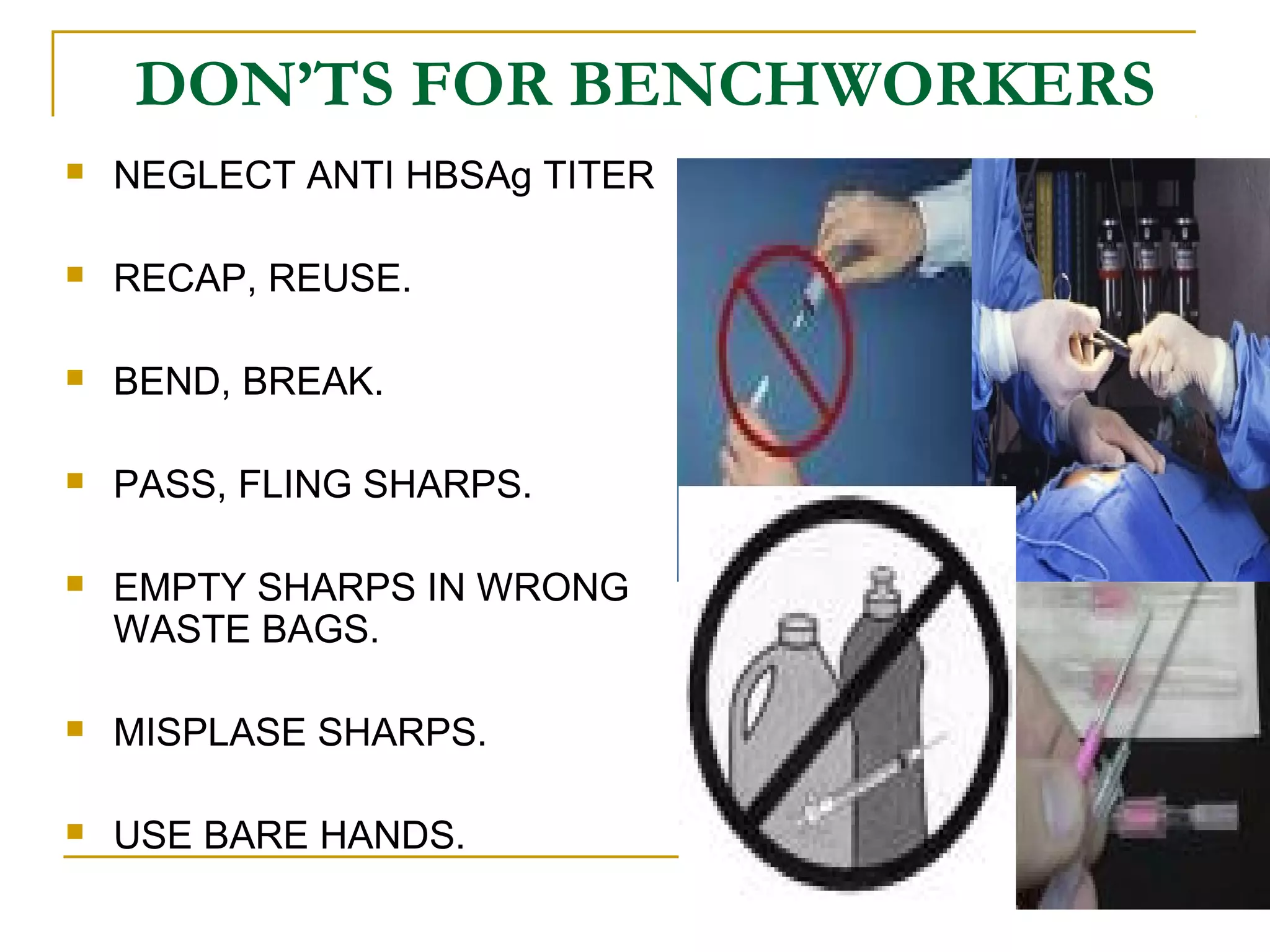 Needle stick injury BE aware...................... | PPT